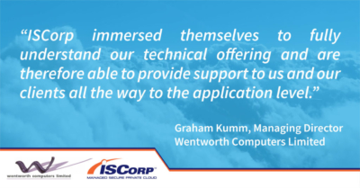 July 6, 2021 – Wentworth Computers partners with ISCorp as their Managed Cloud - ISCorp